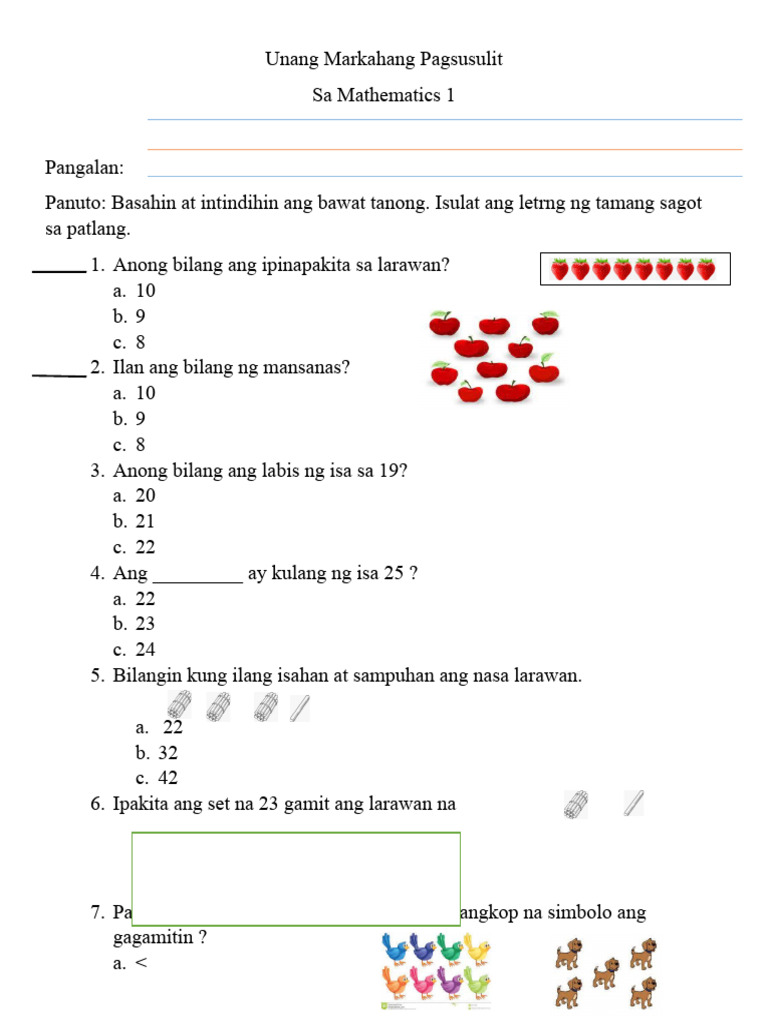 1st Quarter Math 1 2022-2023 | PDF