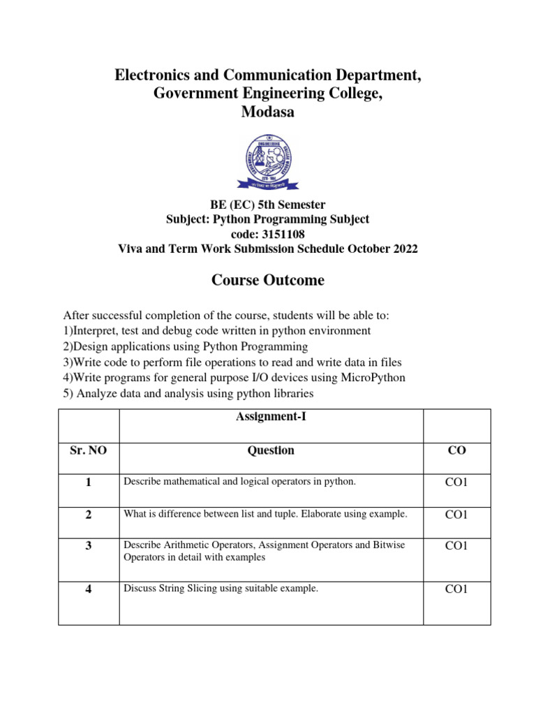 Diwali Python Assignments | PDF