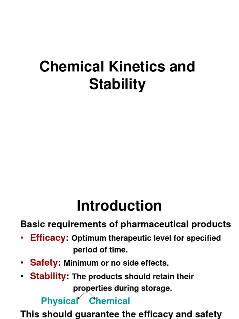 Unit 8 Chemical Kinetics Stability | PDF