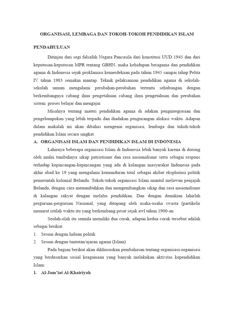 Lembaga Pend. Islam Dan Tokohnya | PDF