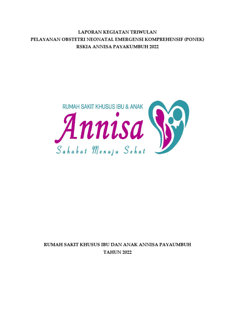 Laporan PONEK RSKIA Annisa 2022 | PDF
