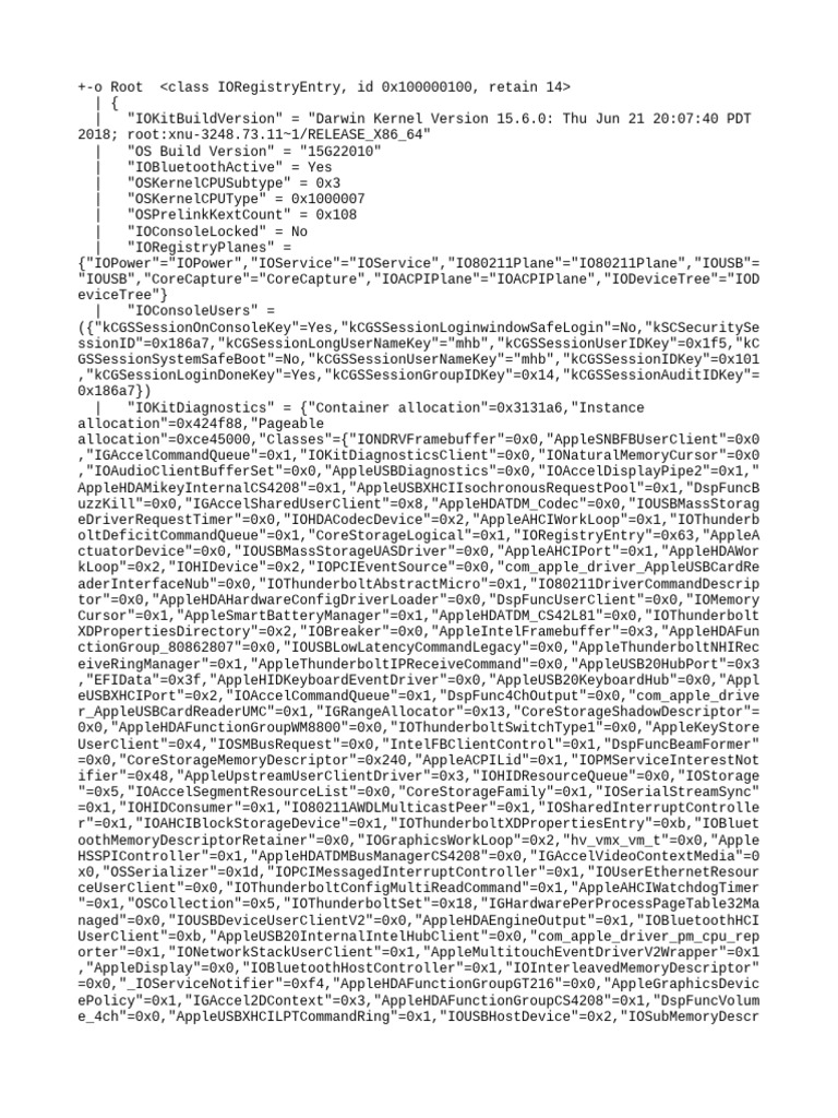 Ioreg | PDF | Microcomputer Software | Utility Software