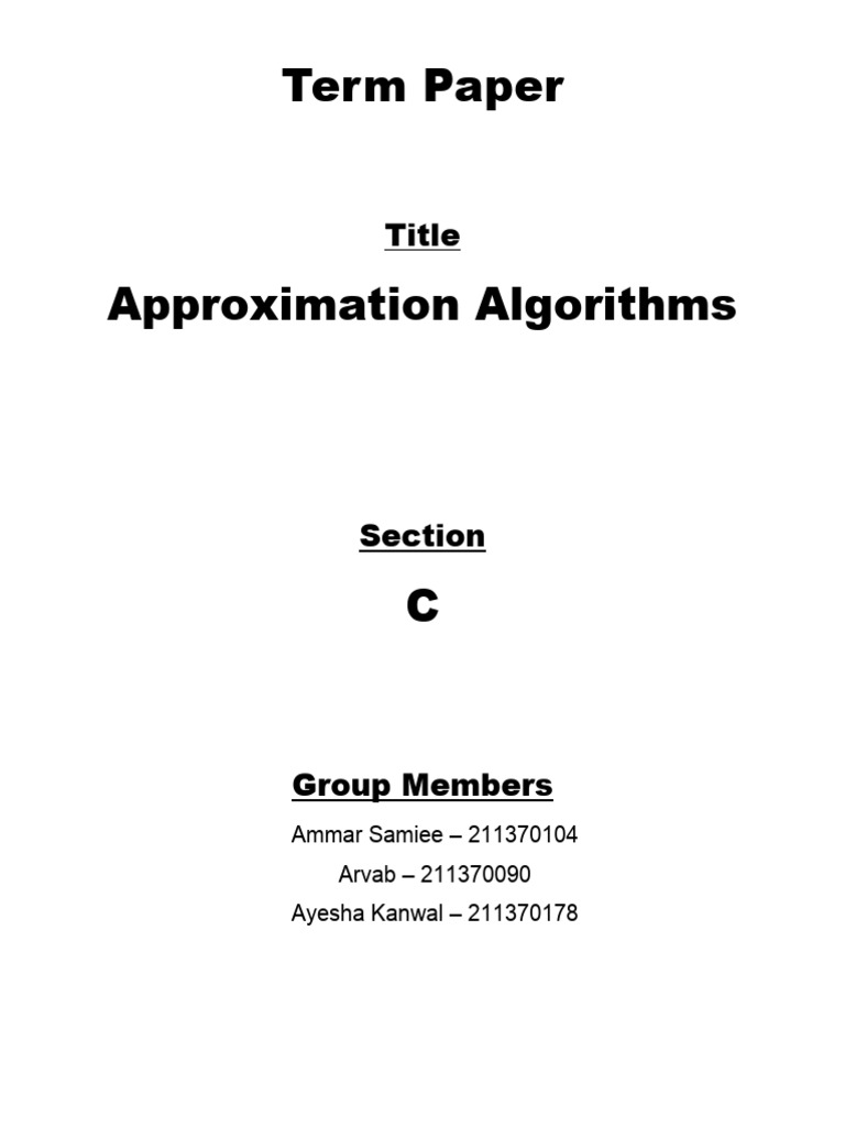 Term Paper | Download Free PDF | Mathematical Optimization | Algorithms And Data Structures