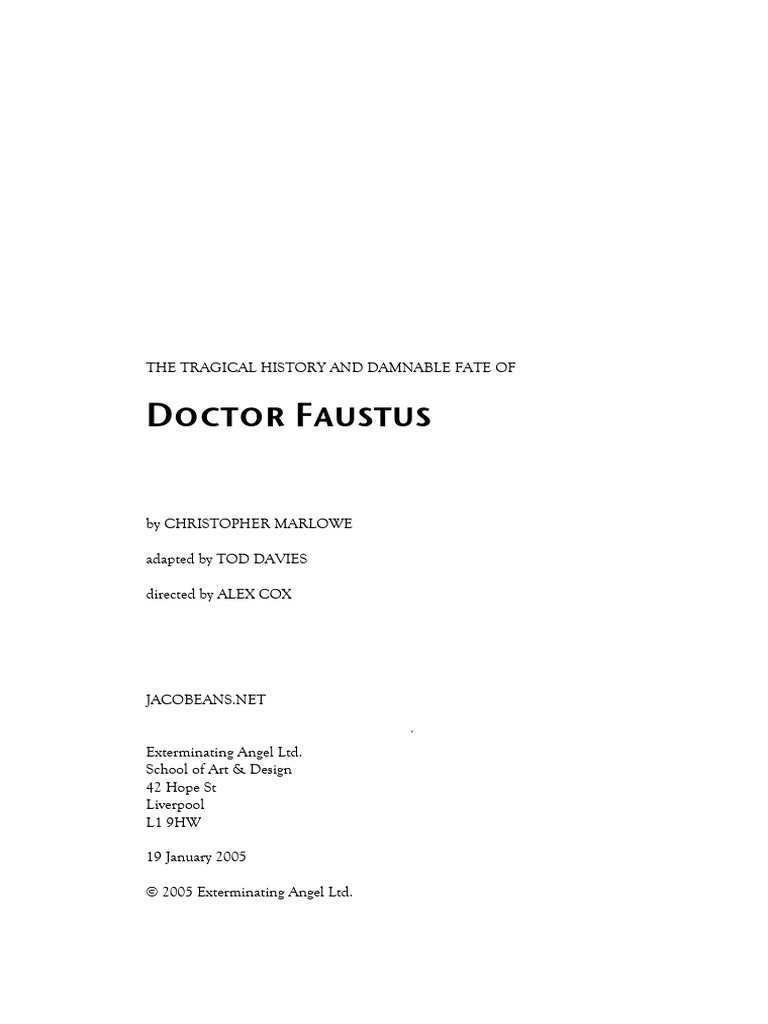 DR - Faustus Play Script For Stage | PDF