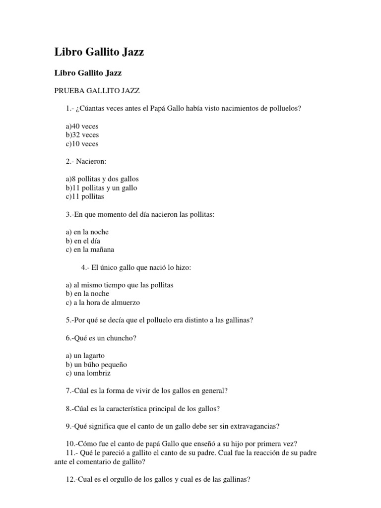 Libro Gallito Jazz | PDF