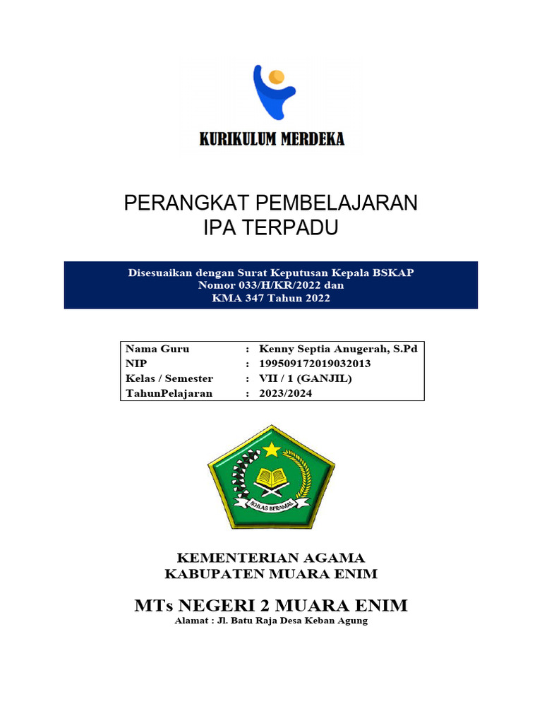 Perangkat Pembelajaran Kurikulum Merdeka | PDF
