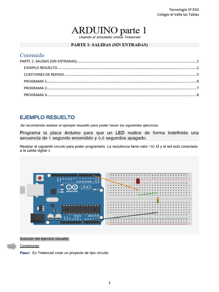 Actividades Arduino Parte 1 2 | PDF