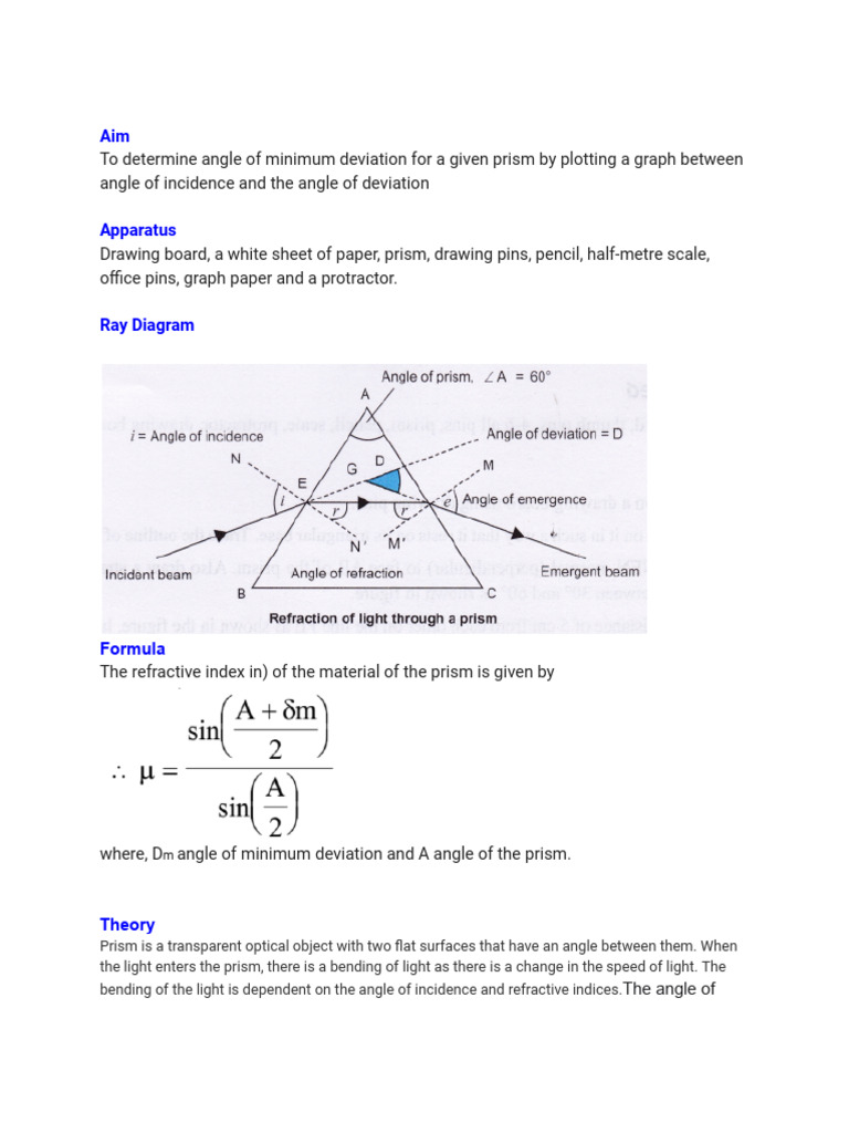 Glass Prism Experiment | PDF