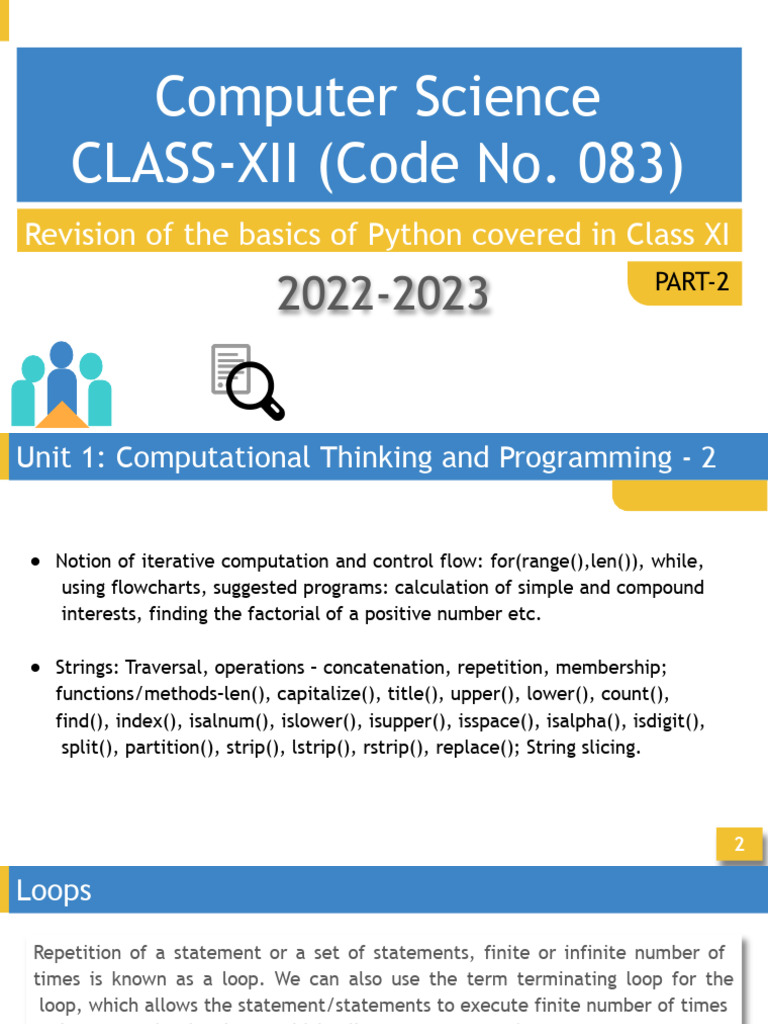 Revision of Python Basics (Part 2) | PDF