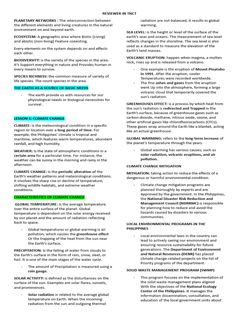 Reviewer in TNCT (2ND Semester, 4TH Quarter) | PDF