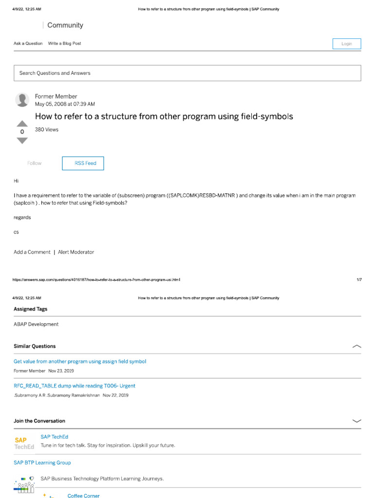 How To Refer To A Structure From Another Program Using Field Symbols | PDF