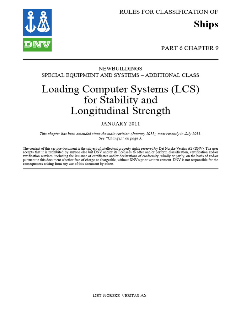 Loading Computer System (LCS) For Stability and Longitudinal Strength ...