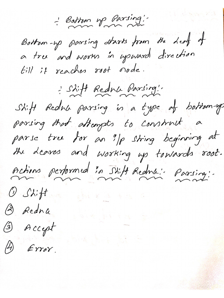 Shift Reduce Parsing Pdf