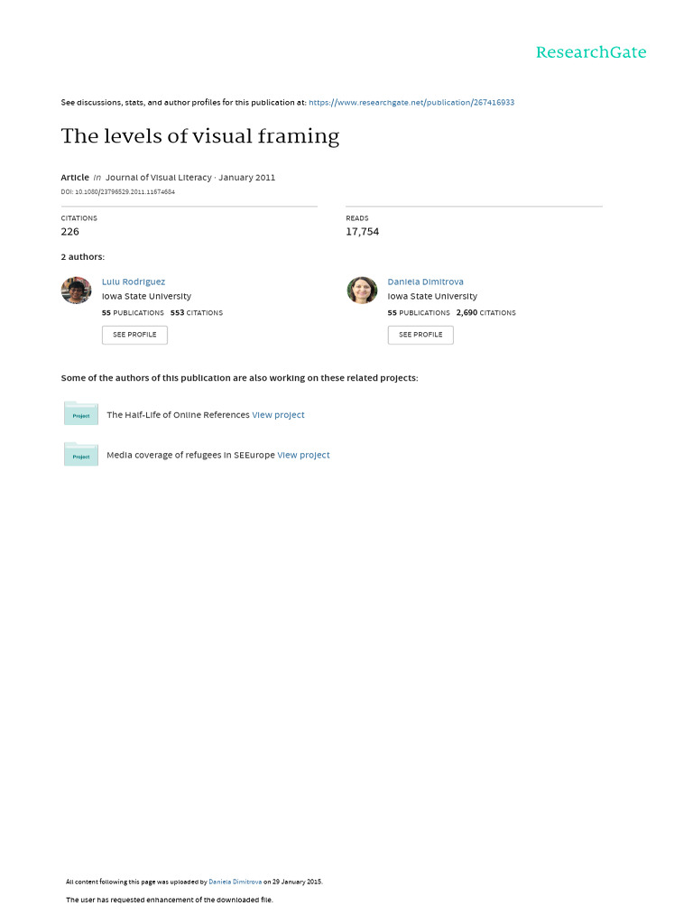 The Levels of Visual Framing | PDF The Levels of Visual Framing | PDF