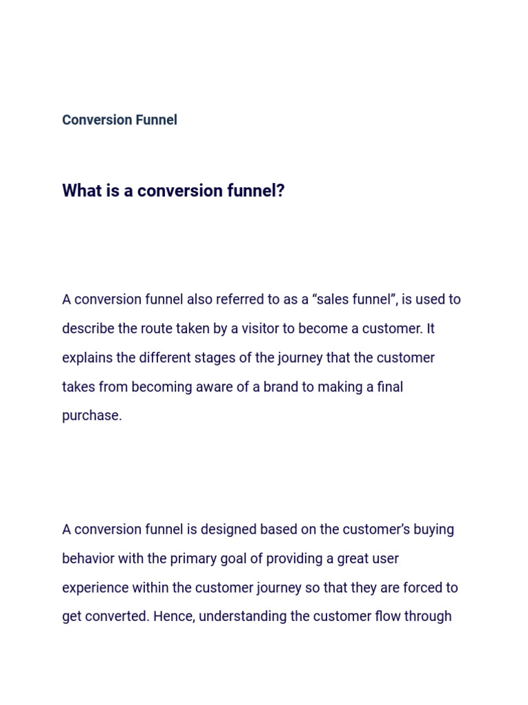 Conversion Funnel | PDF | Target Audience | Marketing