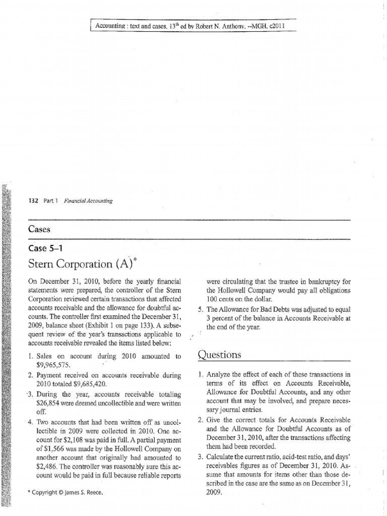 Case 5-1 Stern Corporation (A) | PDF