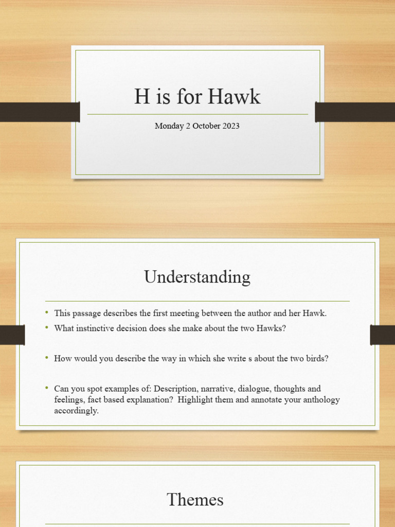 Analyzing Themes in "H is for Hawk" | PDF