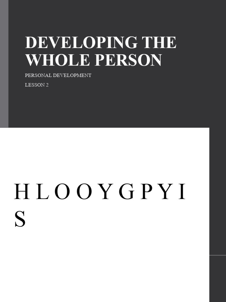 Developing The Whole Person Perdev | PDF