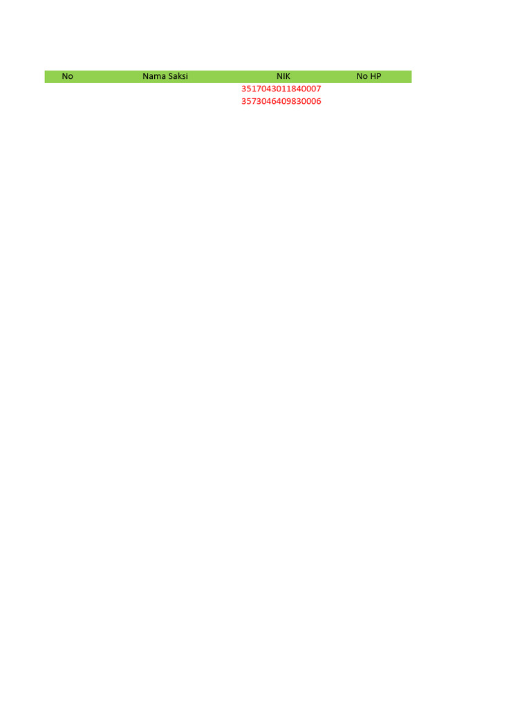 Rumus Usia NIK | PDF