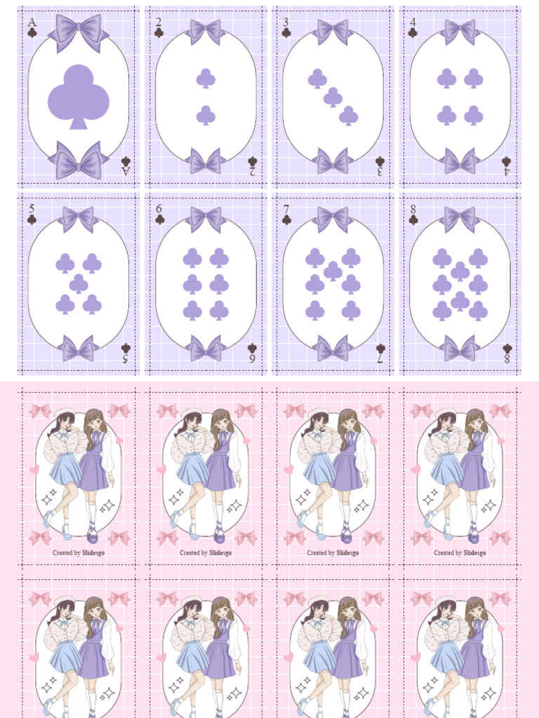 Anime Girl Printable Deck of Playing Cards by Slidesgo | PDF