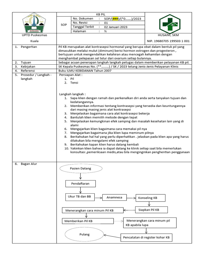 FORM SOP - KB Pil | PDF