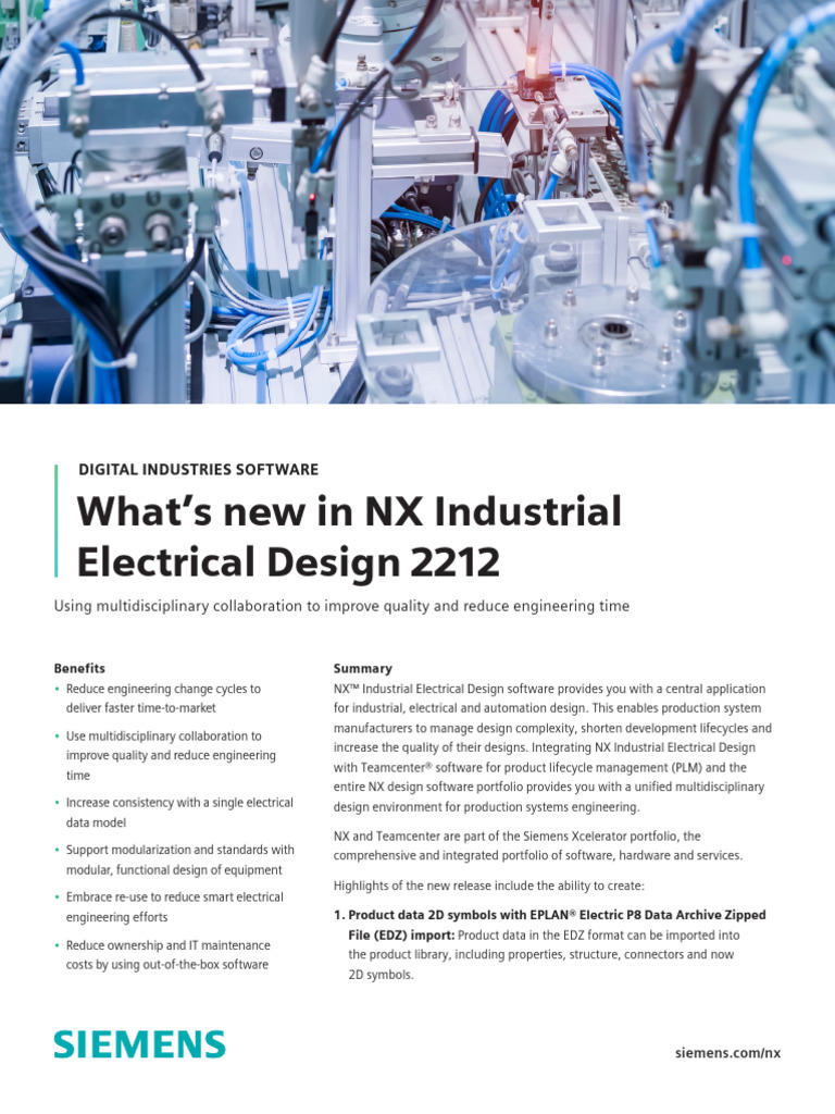 Fact Sheet-Siemens-SW-Whats-New-in-NX-Industrial-Electrical-Design-2212 ...