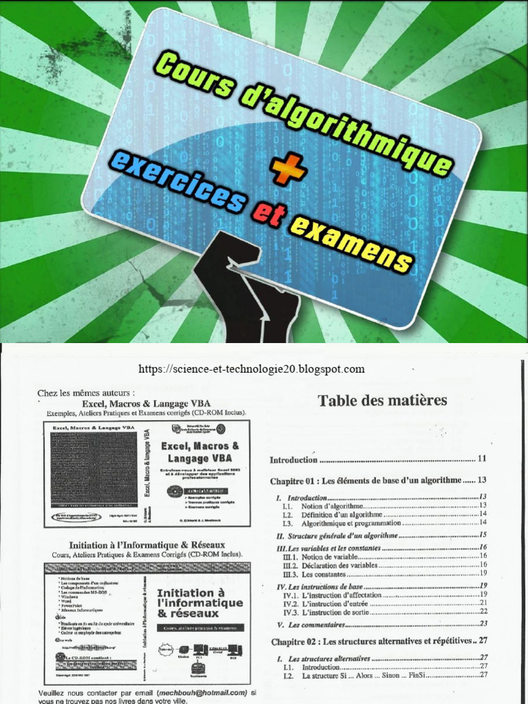 Cours Algorithmique Chapitre 1 Et 2 ST | PDF