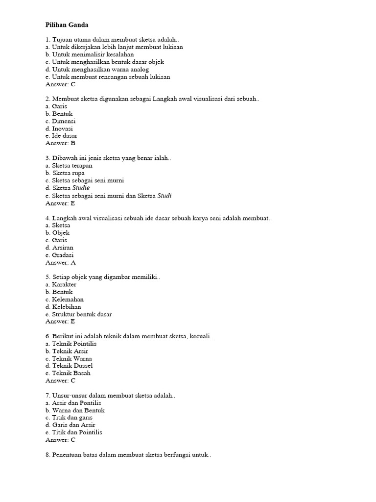 Sketsa Soal 2023 | PDF