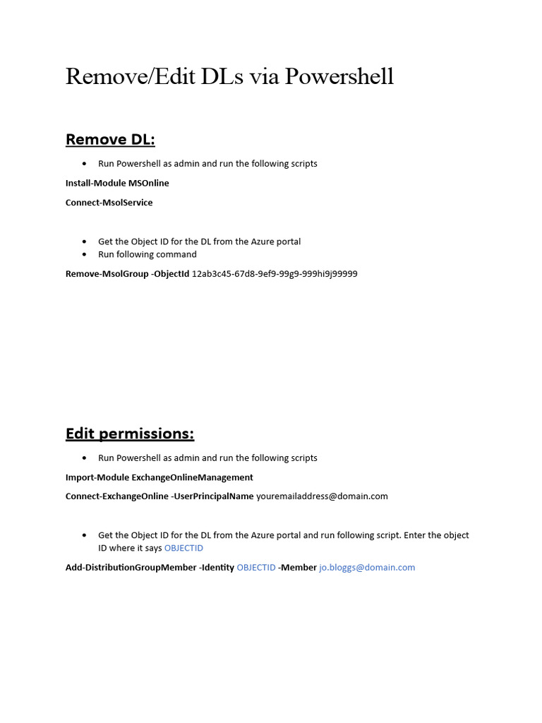 Manage Distribution Lists with PowerShell | PDF
