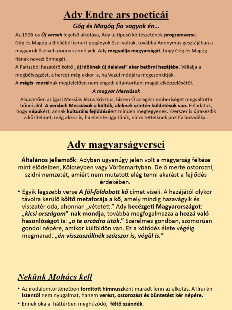 Ady Endre Költészete | PDF