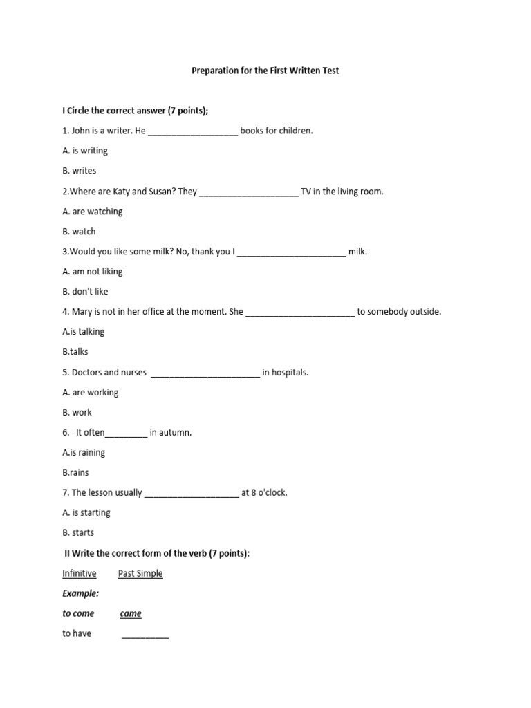 English Grammar Test Preparation | PDF