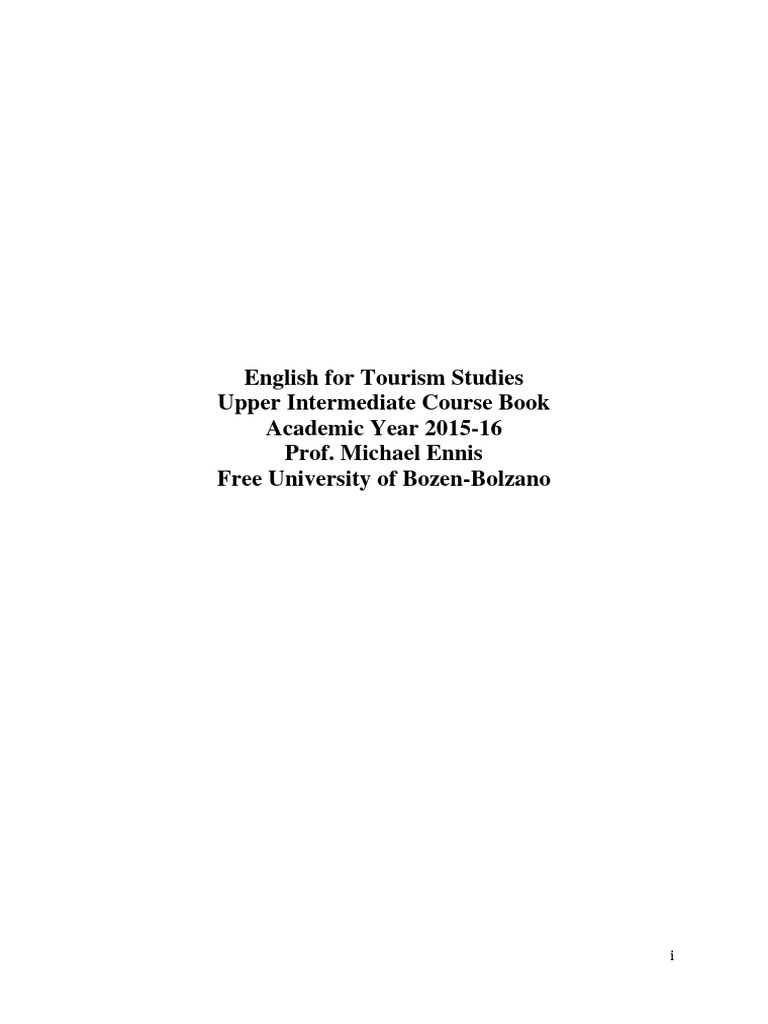 English For Tourism Studies | PDF