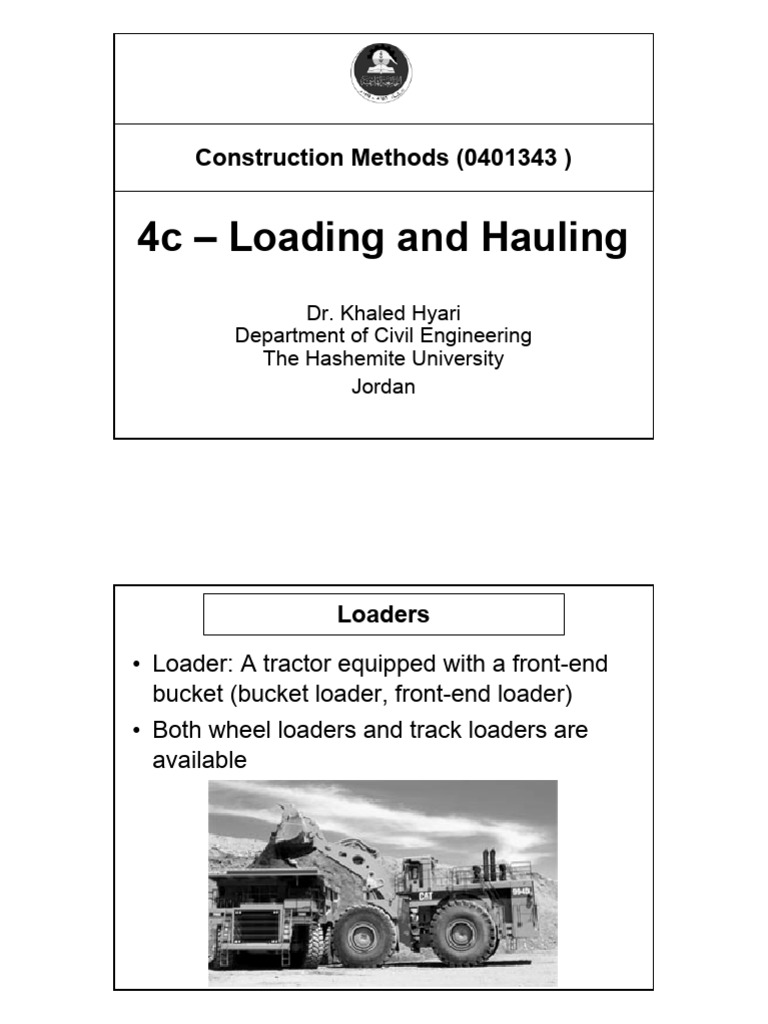 4c. Loading and Hauling-Construction Methods | PDF