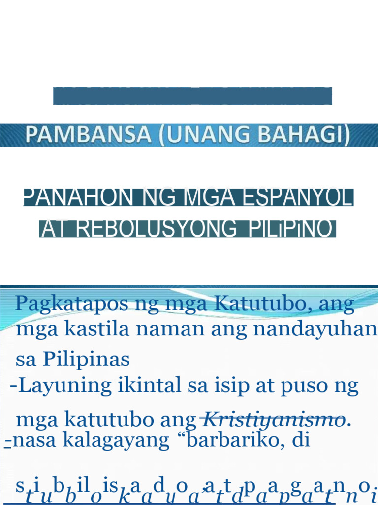 Panahon NG Espanyol at Rebolusyong Pilipino | PDF