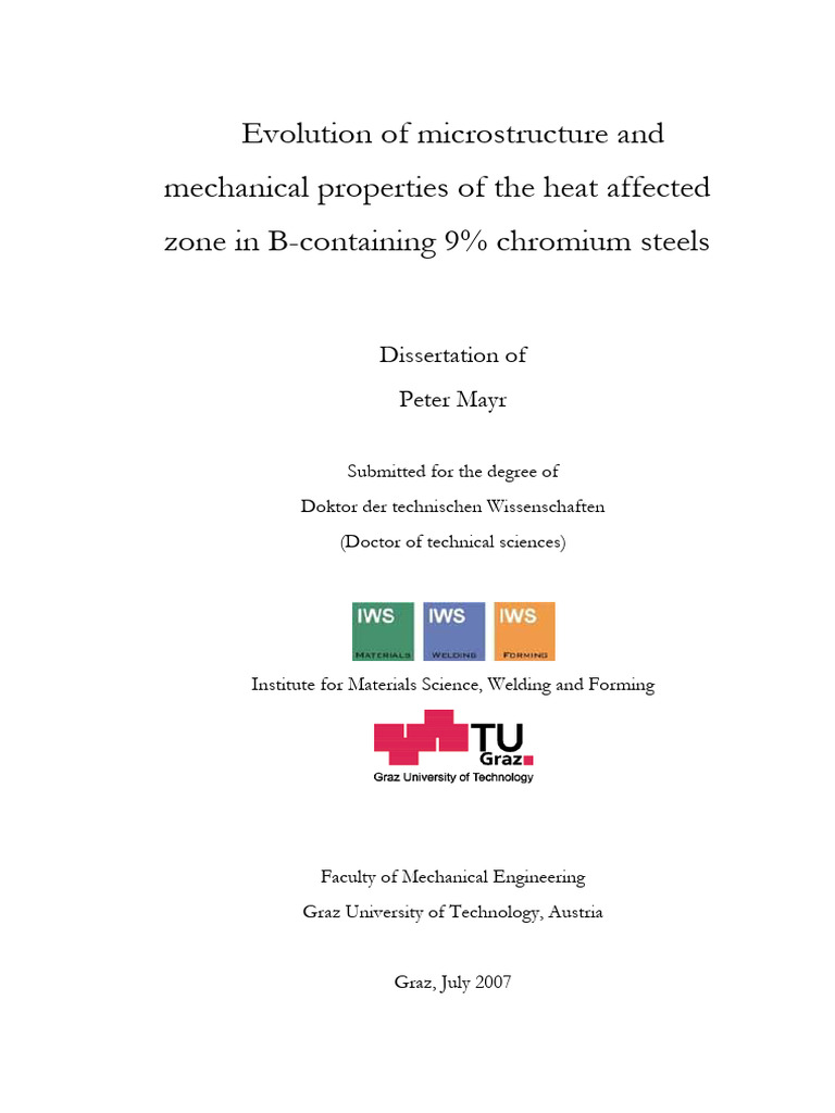 Mayr - Evolution of Microstructure and Mechanical Properties of The Heat Affected Zone in B ...