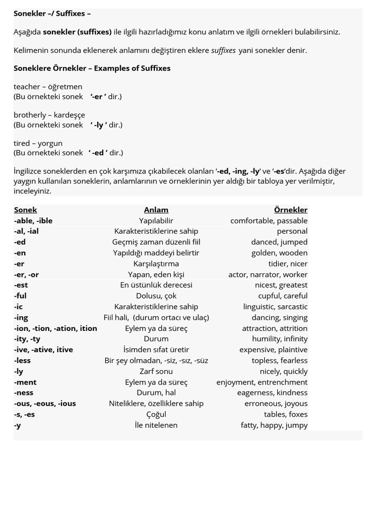 SUFFIXES AND PREFIXES | PDF
