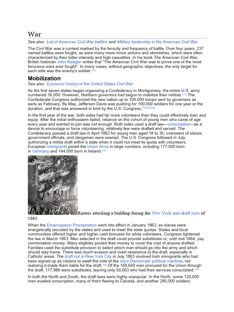 Civil War Mobilization & Drafts | PDF