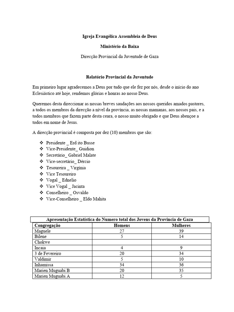 Igreja Evangélica Assembleia de Deus | PDF