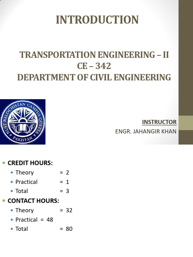 TR Engg-II Lec 1 & 2 | PDF