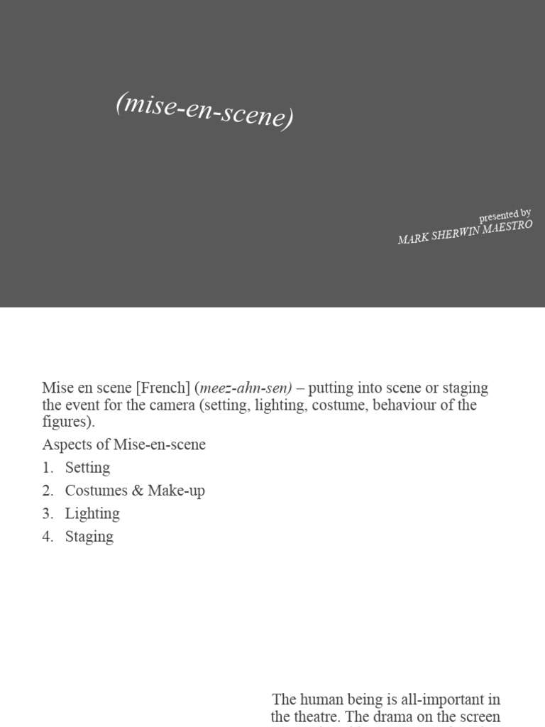Mise en Scene | PDF
