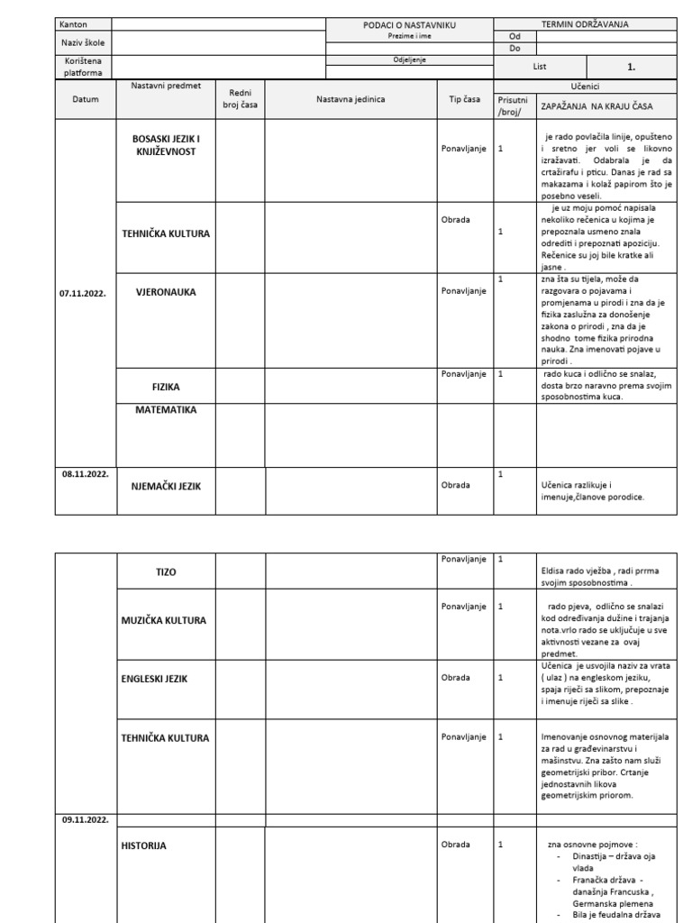 c3 Obrazac Asistenta | PDF