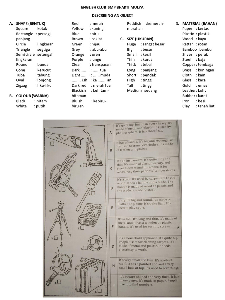 Describing An Object | PDF