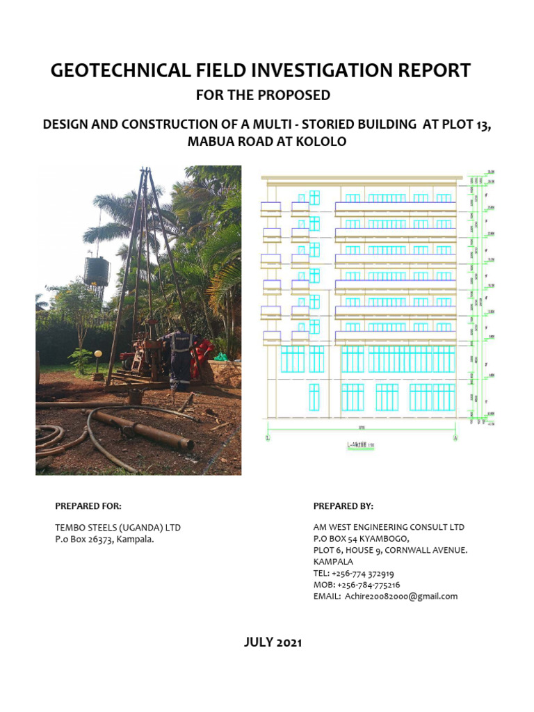 Geotechnical Investigations For The Multi Storied Structure On Plot 13 ...