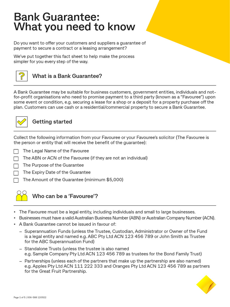 Understanding Bank Guarantees in Australia | PDF