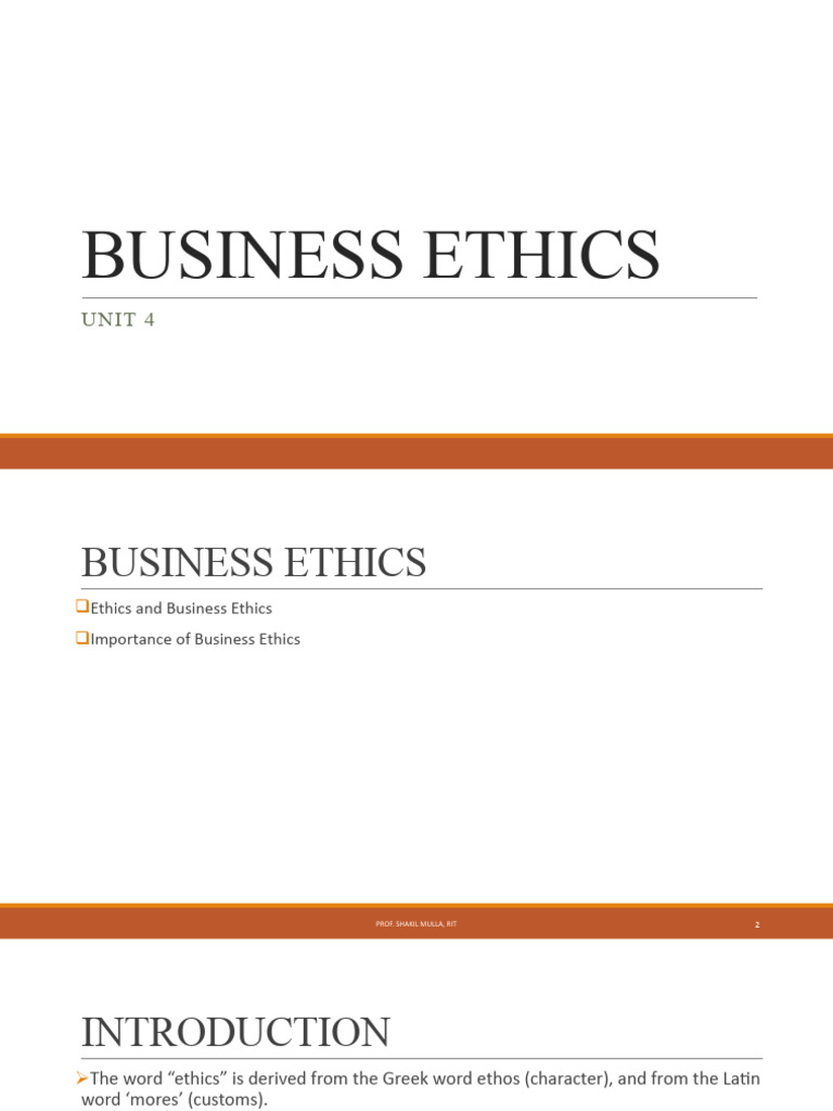 Unit 5 - Business Ethics | PDF