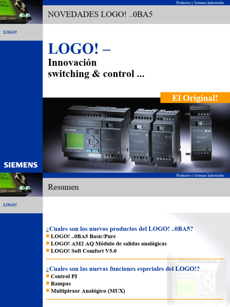 Novedades LOGO! 0BA5 y Funciones Especiales | PDF | Ciencias de la ...