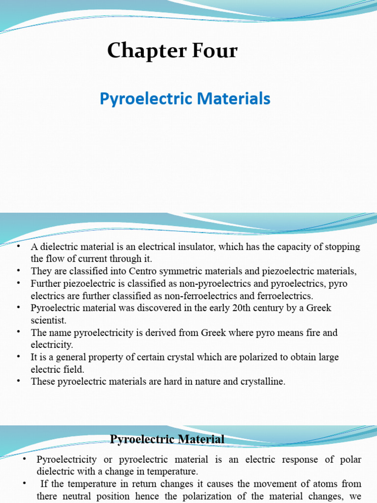 Chapter 4 - Pyroelectric - Material - Apllications | PDF