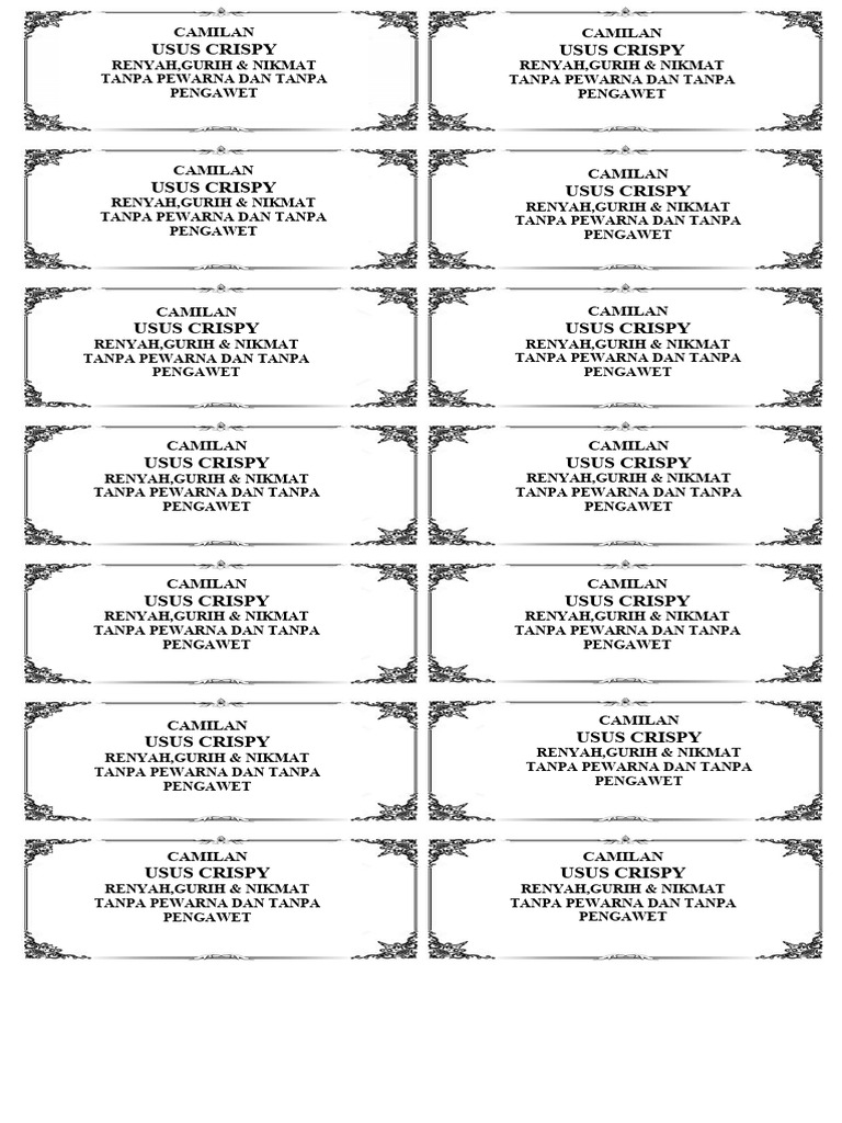 Label Usus Crispy | PDF