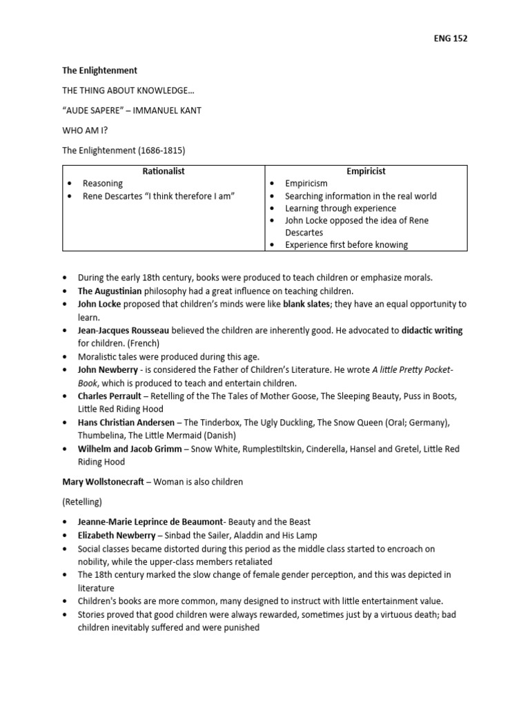 The Enlightenment (NOTES) | Download Free PDF | Age Of Enlightenment