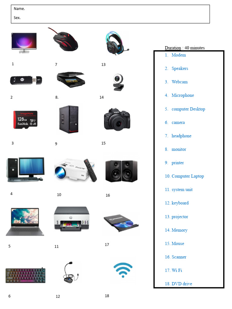 Computer Hardware and Peripherals List | PDF